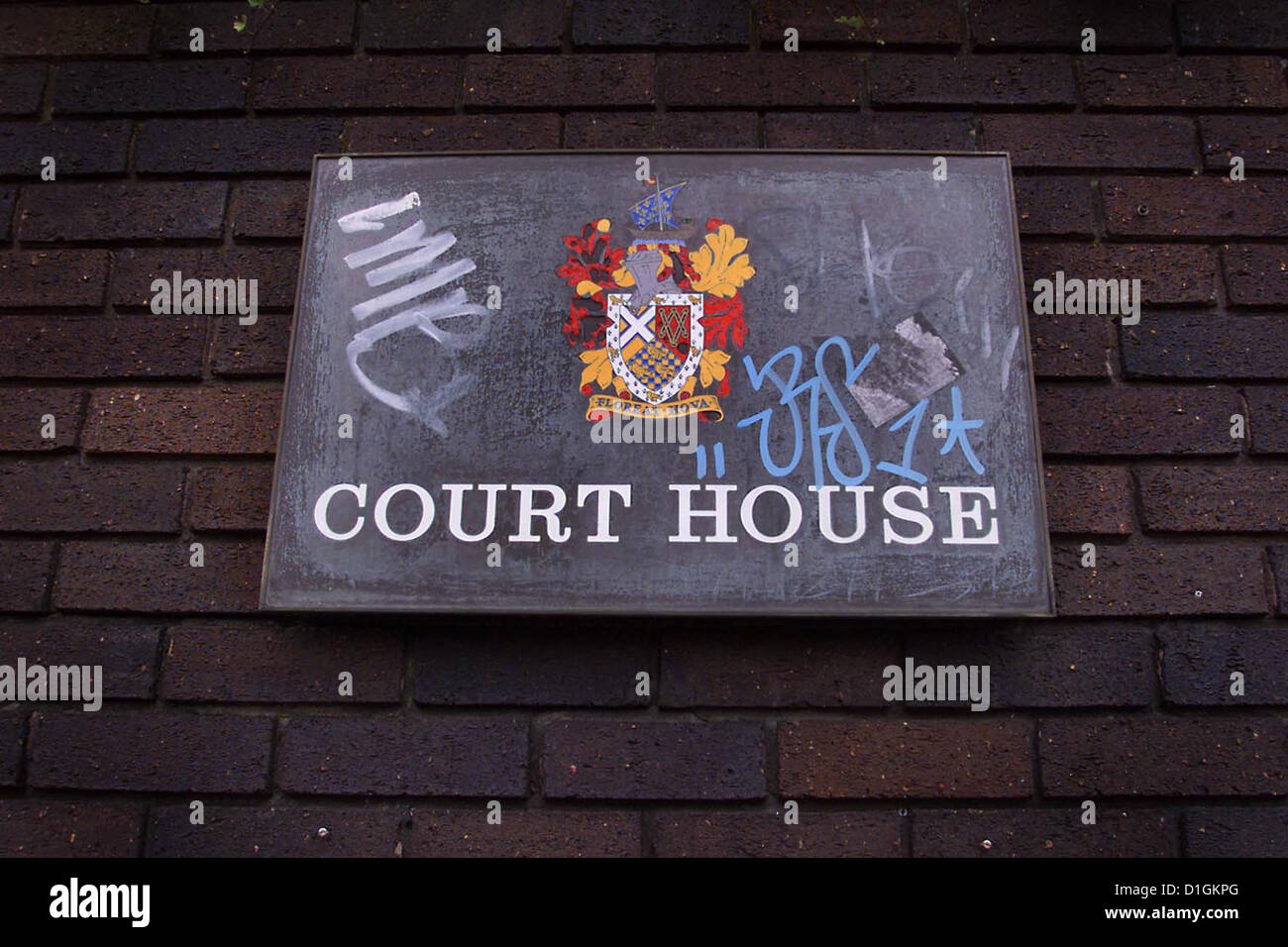 Court House sign covered in graffiti tags. Picture by James Boardman ...