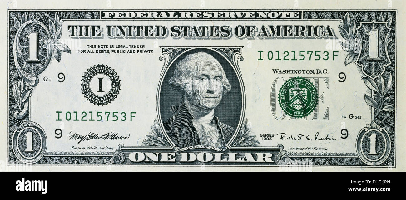 Money, One American dollar Stock Photo - Alamy