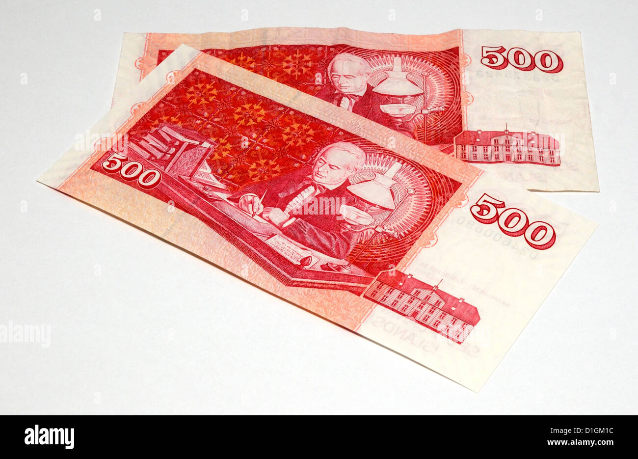 Iceland 500 Five Hundred Kronur Bank Notes Stock Photo - Alamy