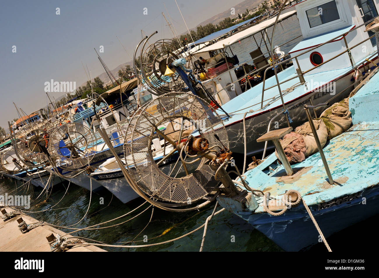 Greek fishing boat ,in harbor at Paphos Cyprus Stock Photo - Alamy