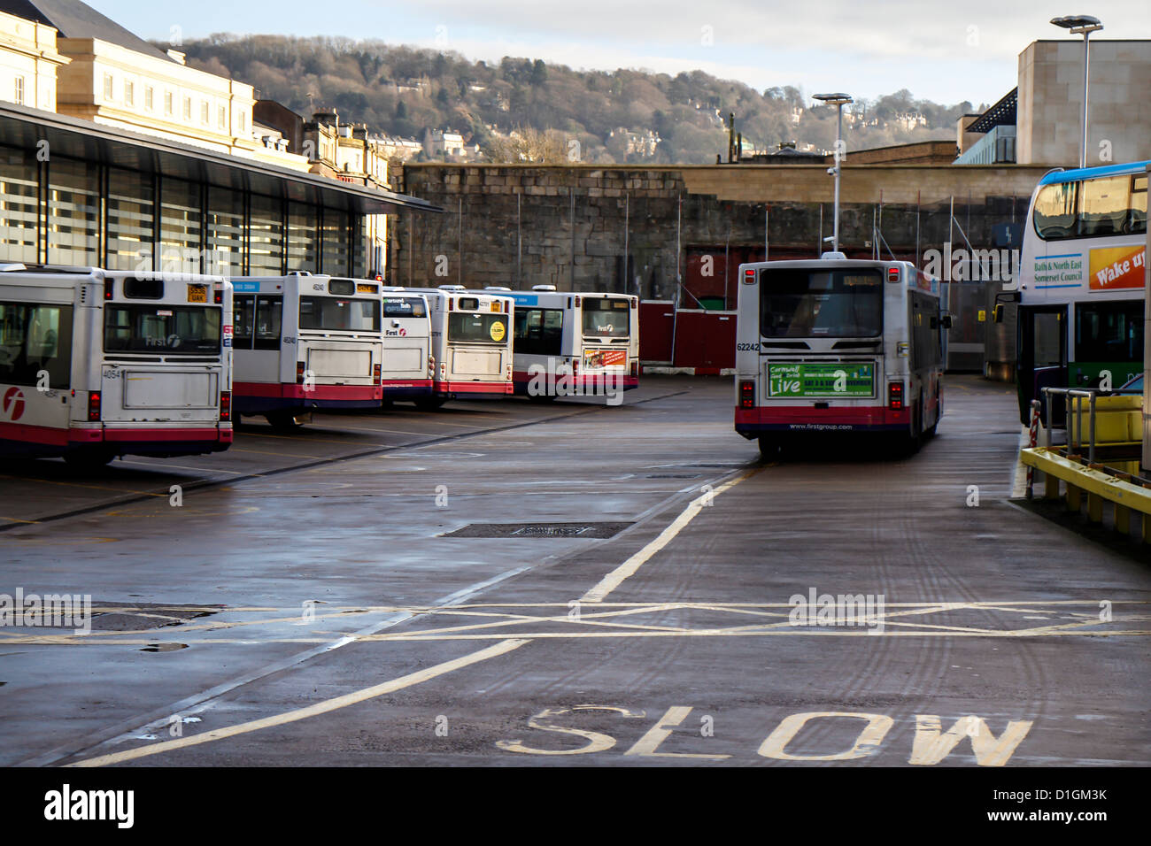 Bath, UK bus station Stock Photo - Alamy