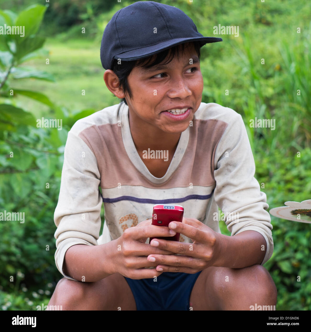 Portrait of a child taken in rural Vietnam near the border with Laos ...