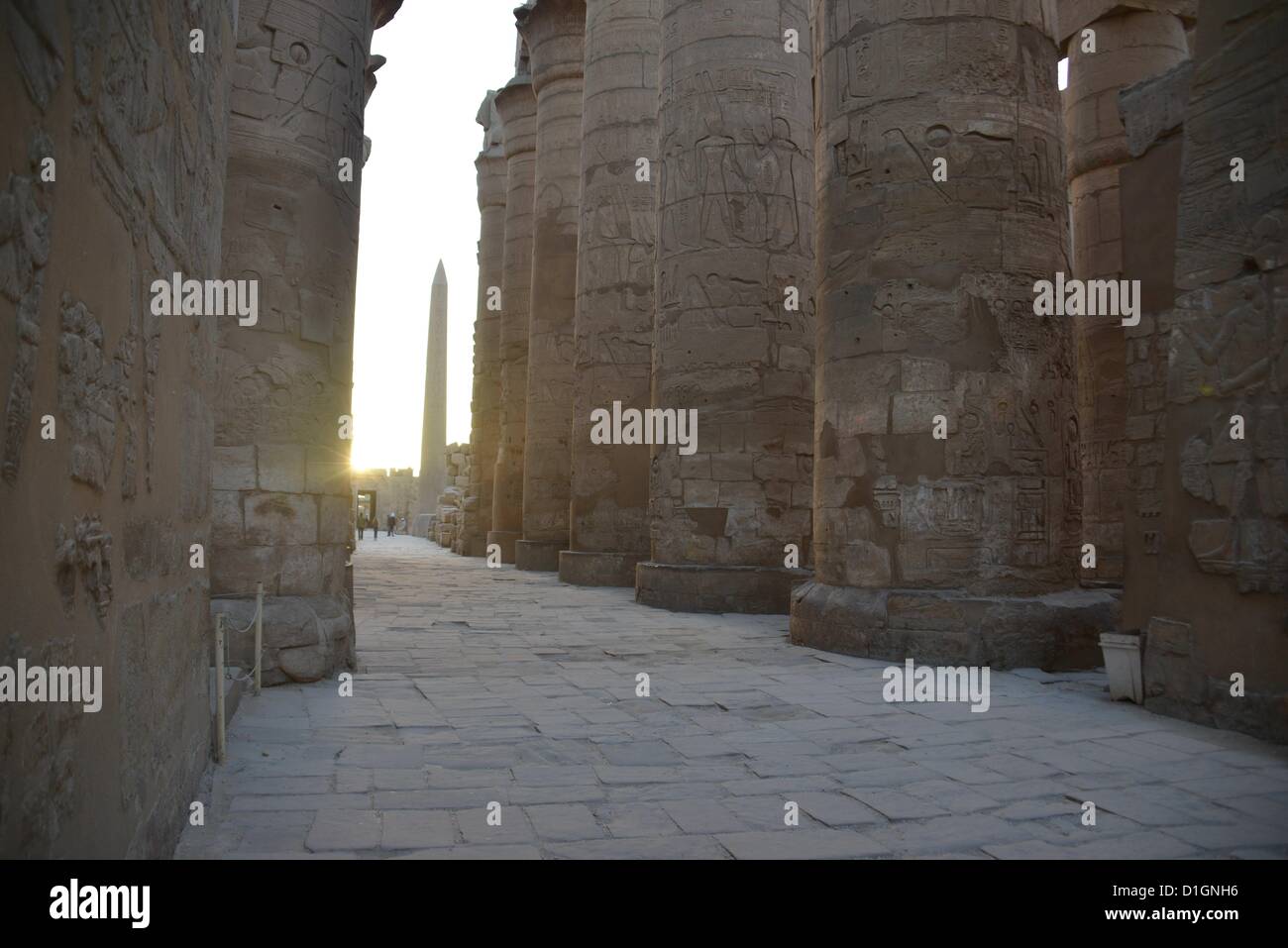 Luxor, Egypt -- 21 December 2012 -- The Winter Solstice sunrise ...