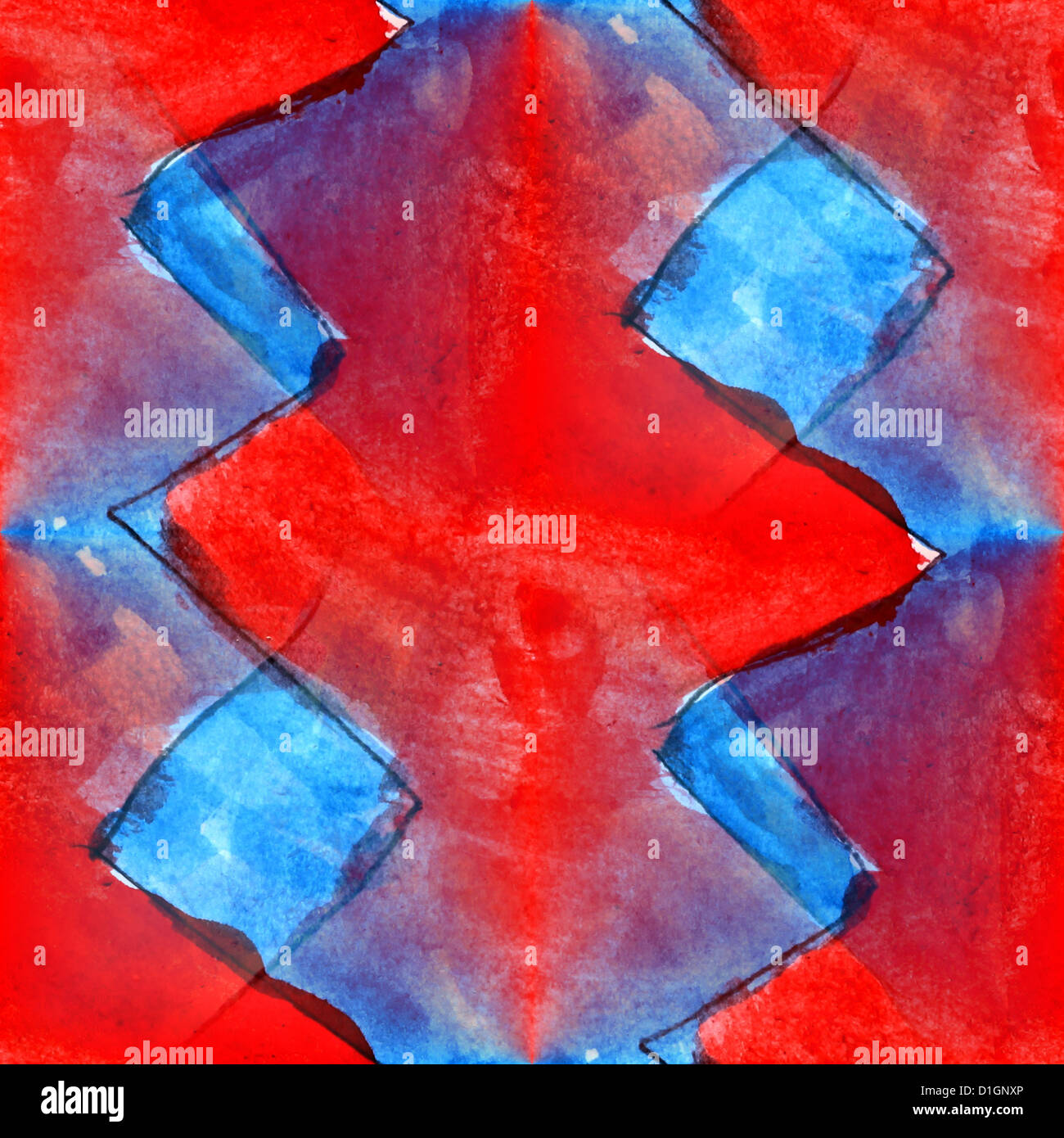 seamless background red blue abstract watercolor design ink Stock Photo ...