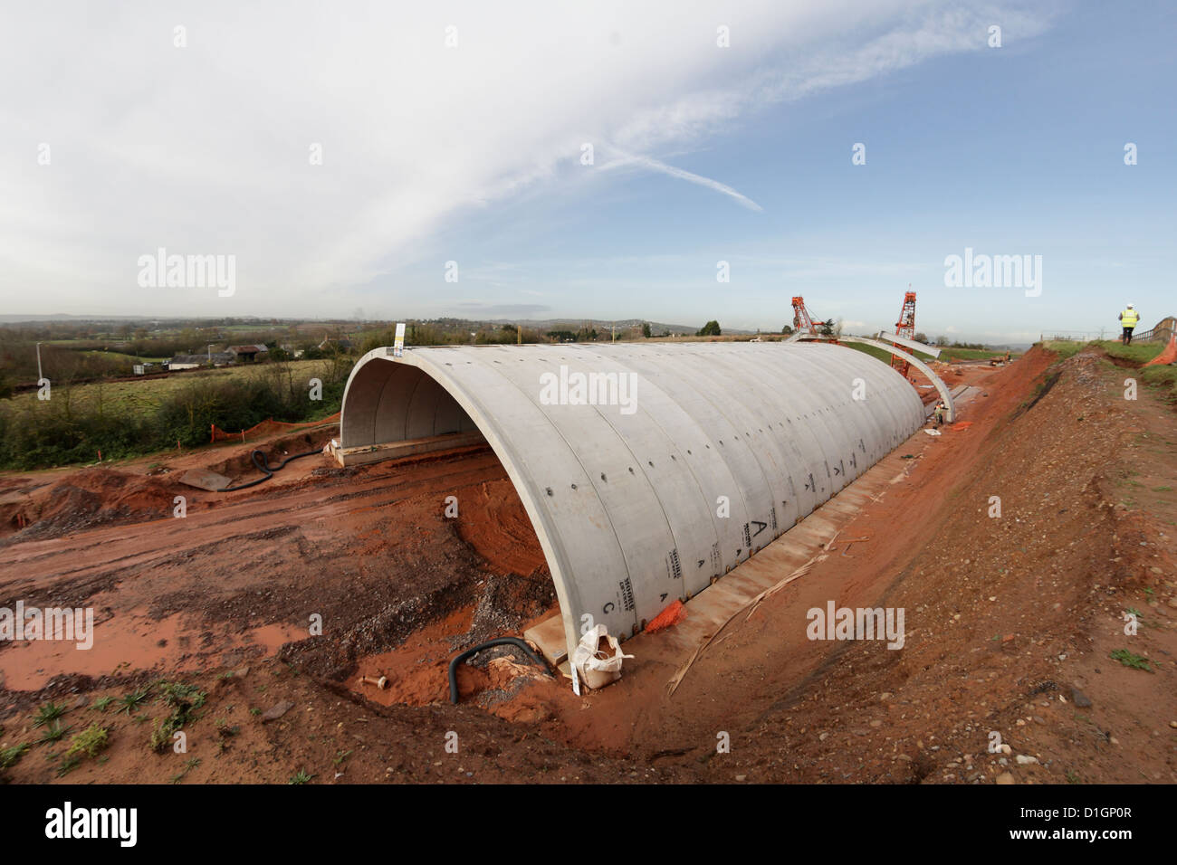 Bebo pre-cast concrete sectional arch bridge in construction with ...