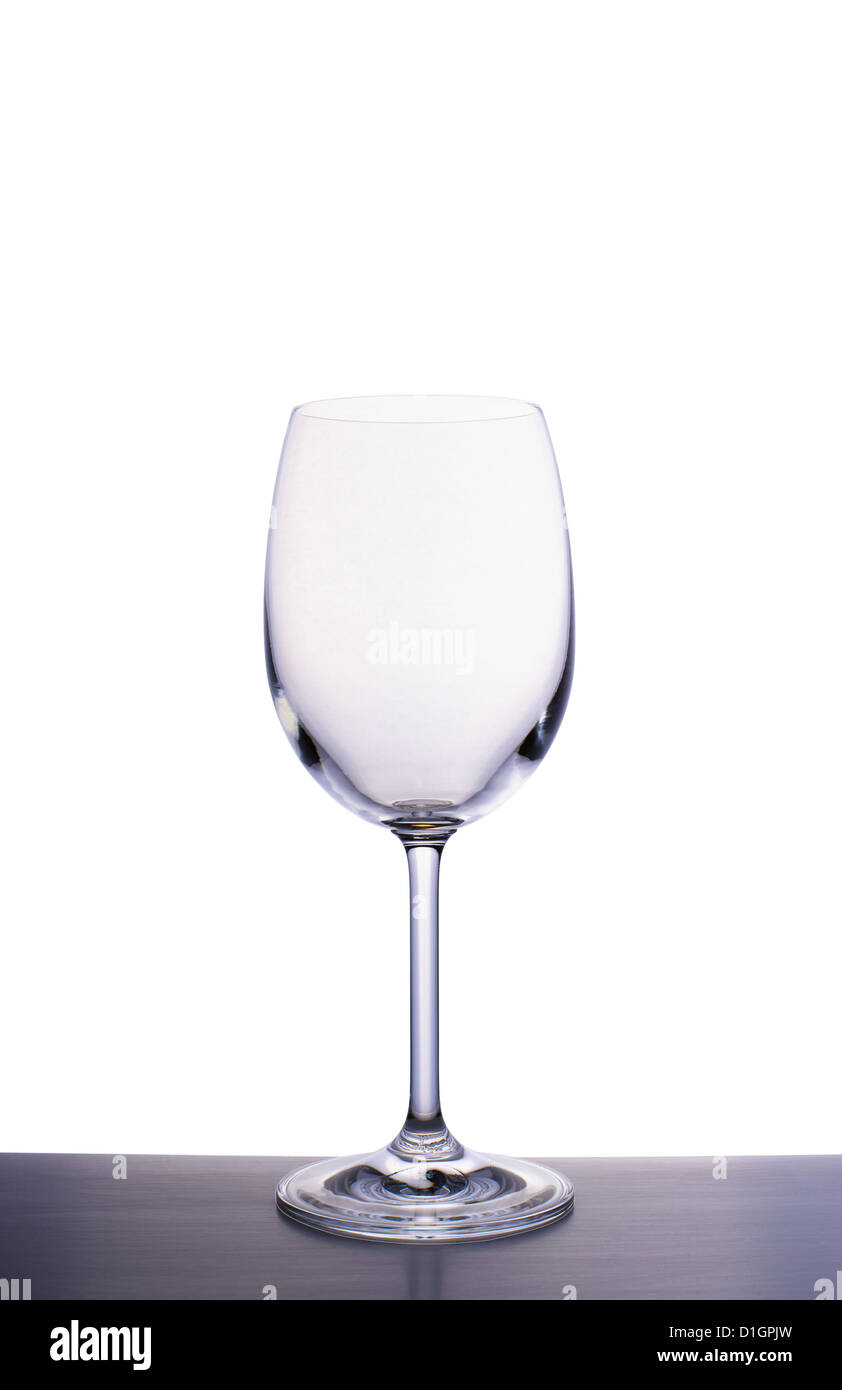 Empty wine glass isolated on white background Stock Photo - Alamy