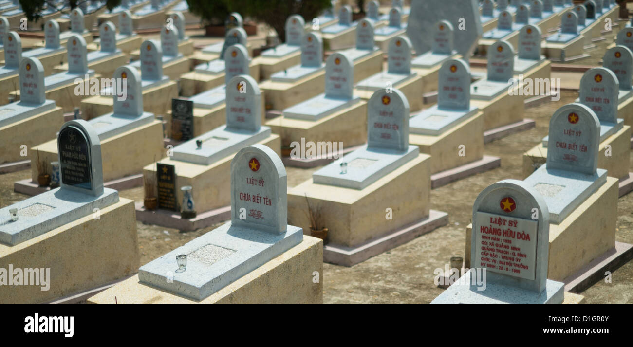Grave stones of fallen soldiers from the war with America, Vietnam ...