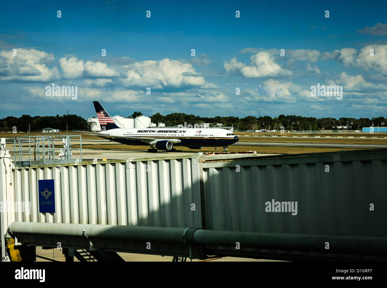 North American Airlines Boeing 767 at Houston Airport Tx Stock Photo ...