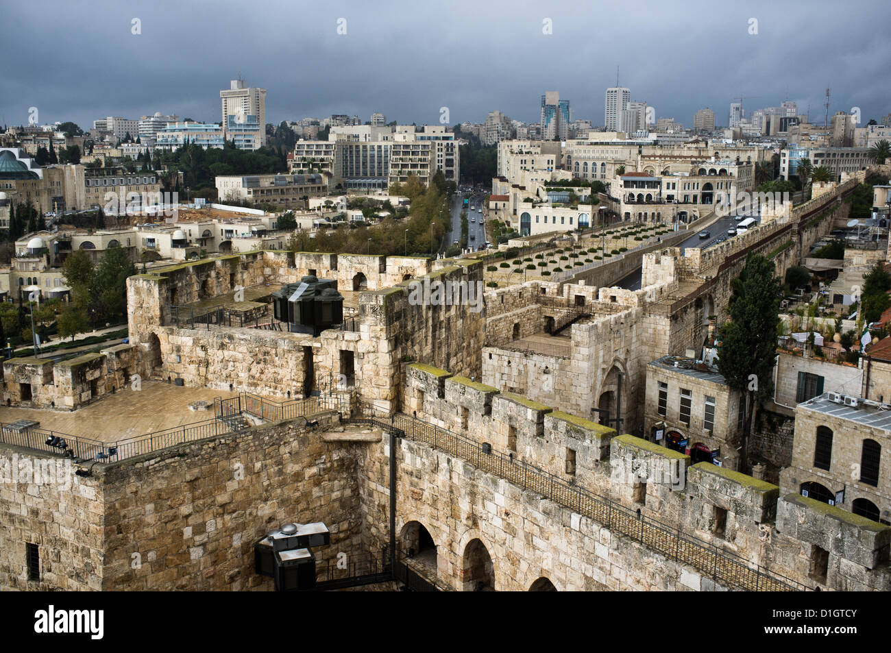 A view to the north west from the Phasael Tower Observatory on a rainy ...