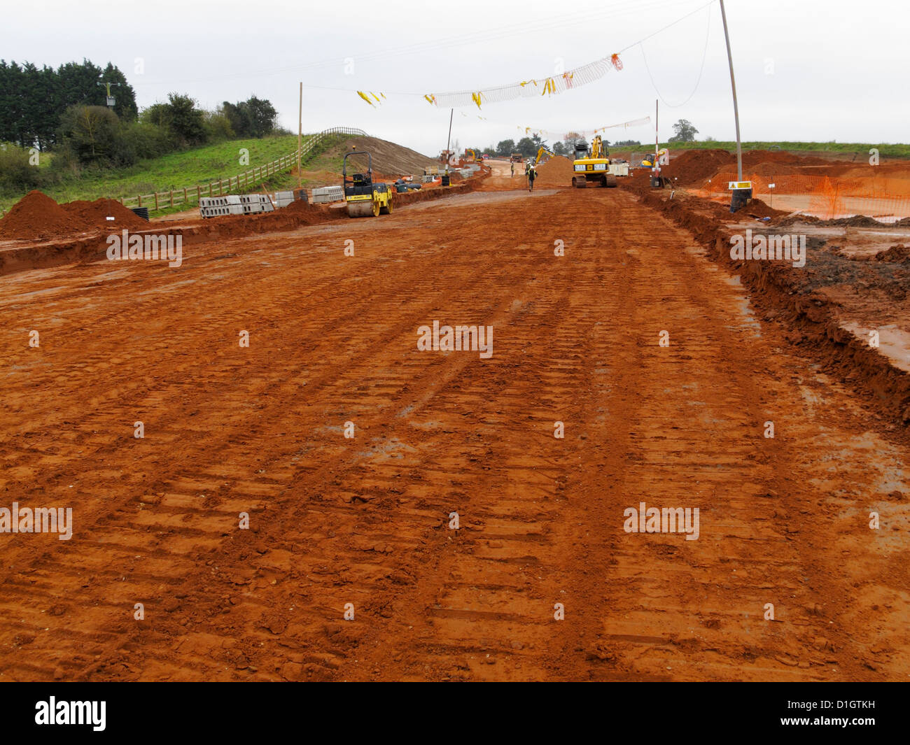 Rolled smooth formation for new Road construction site UK with ...