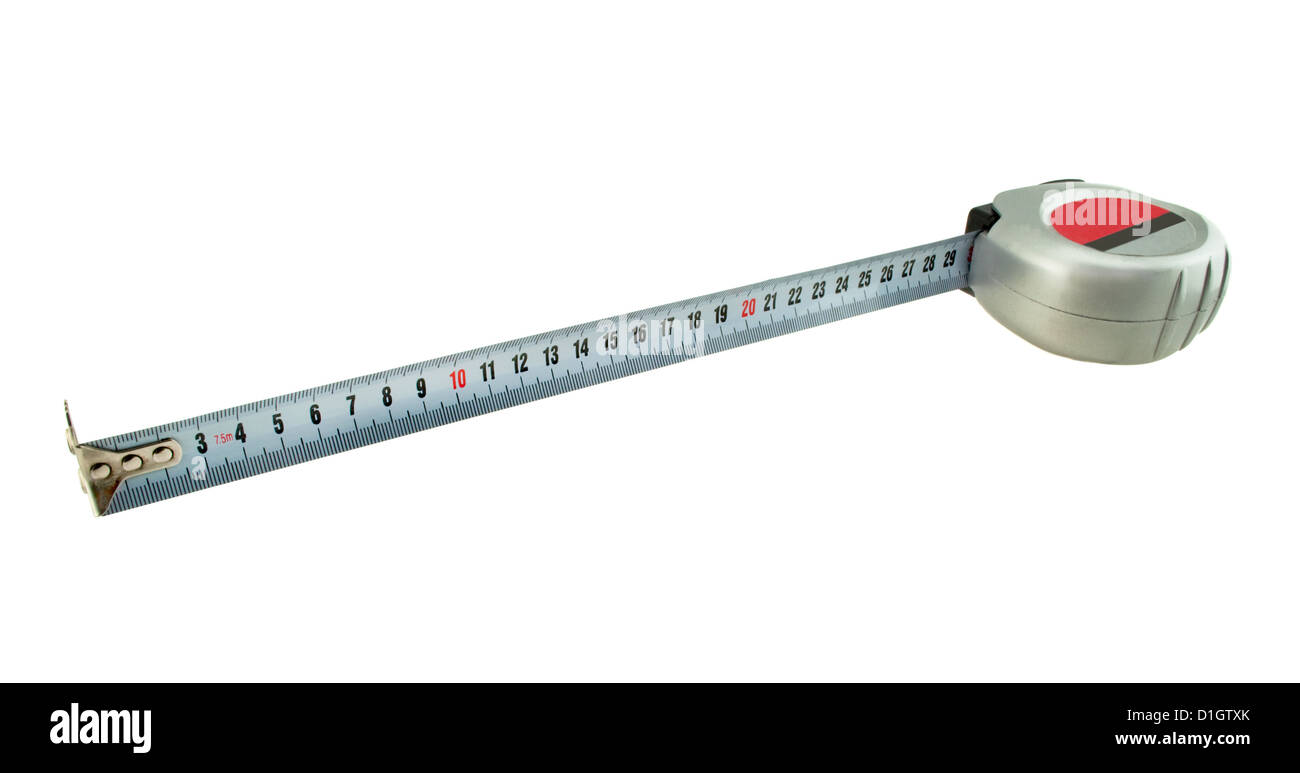 the measuring tool a roulette isolated on a white background Stock ...