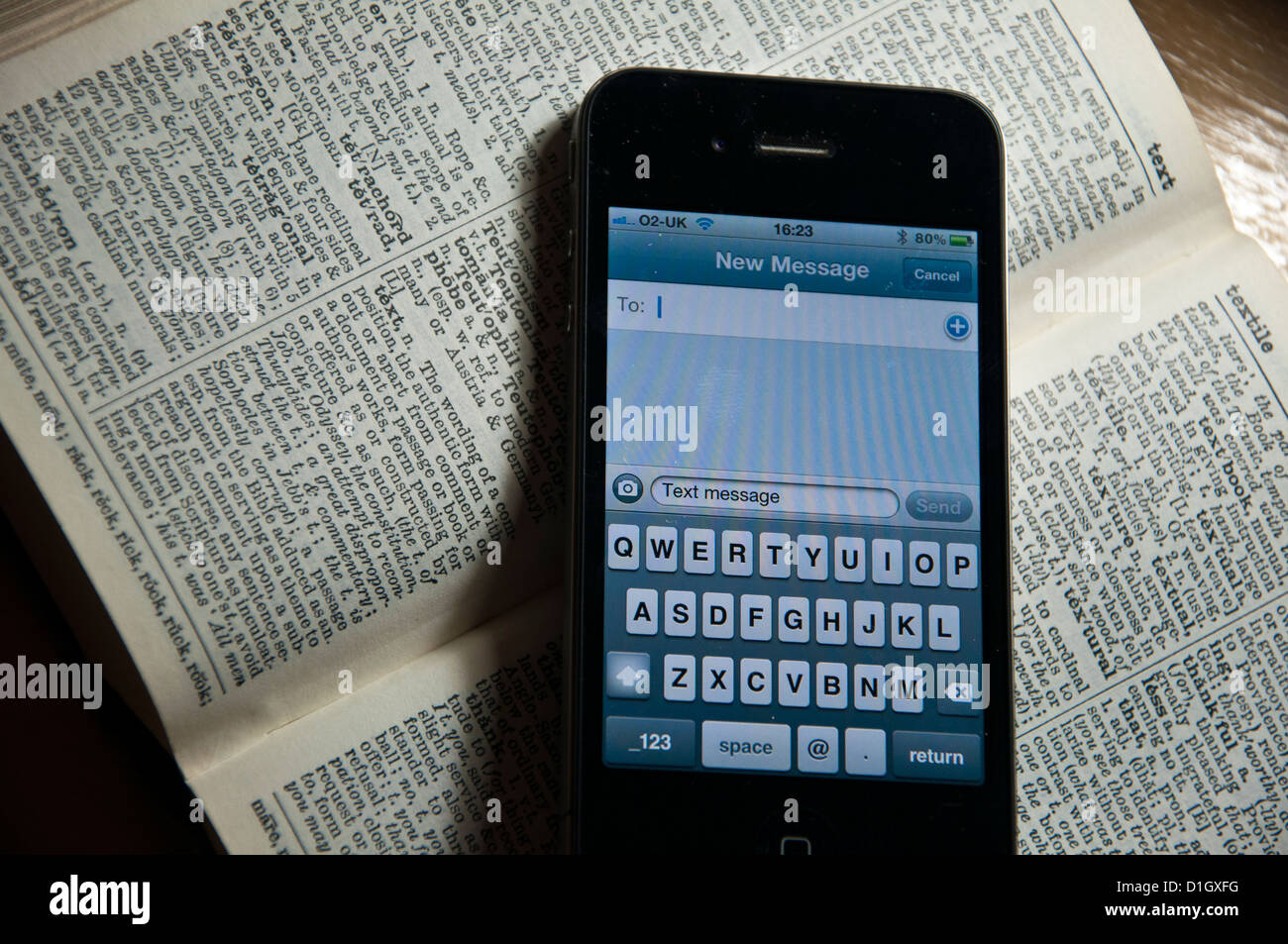 Text spelling mobile phone hi-res stock photography and images - Alamy