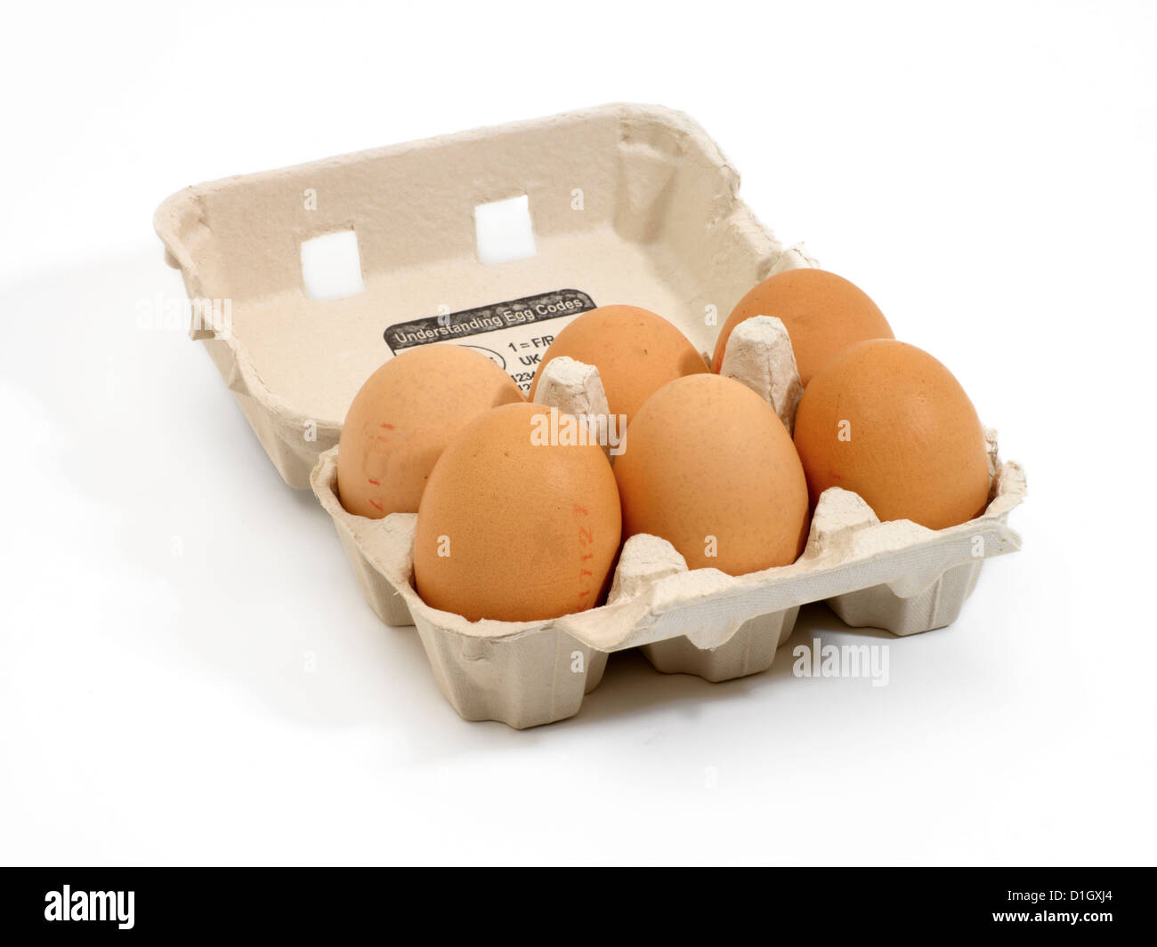 Six eggs in carton hi-res stock photography and images - Alamy