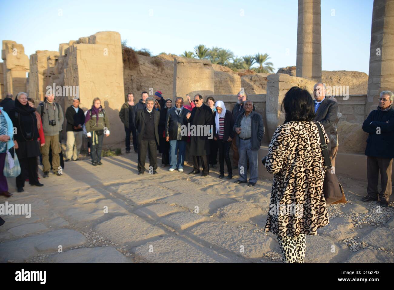 The Governor of Luxor Dr. Ezzat Saad at the Winter Solstice sunrise at Karnak Temple where dawn ...