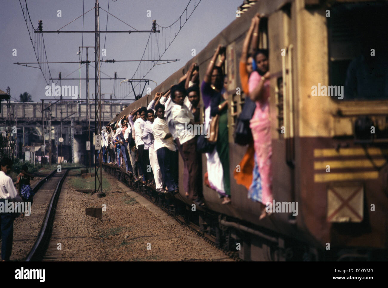 Packed suburb commuters in a train in Chennai Tamil Nadu India Stock ...