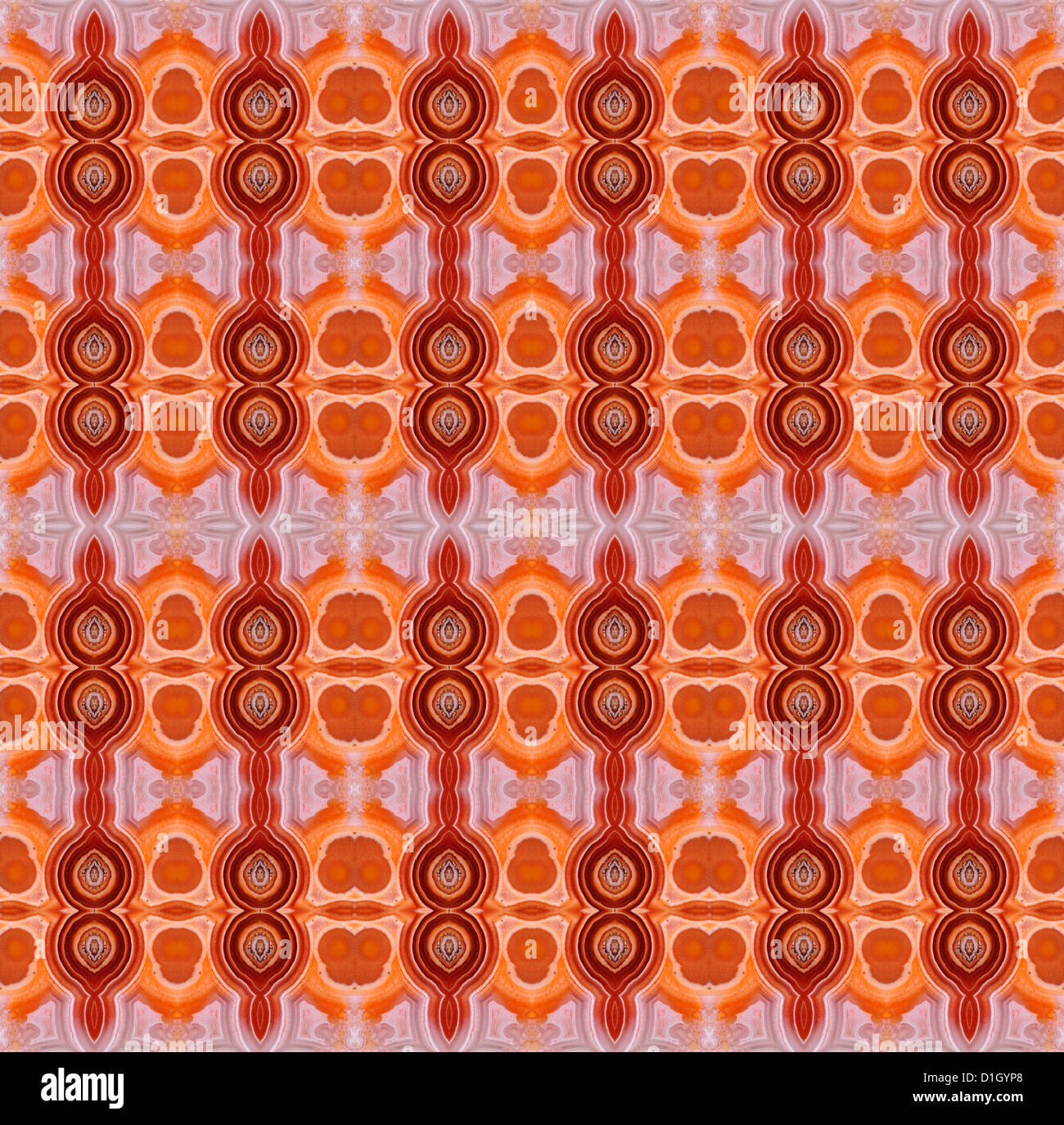 Symmetrical pattern from repeated image of Polished slice of Jasper ...