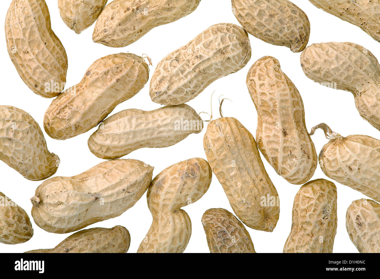 Close up of peanuts, isolated on white background Stock Photo - Alamy
