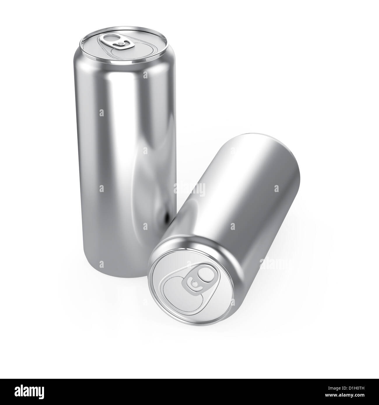 Two aluminum cans on white background Stock Photo - Alamy