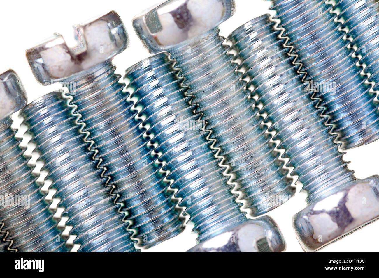 Close up of screws zinc covered, isolated on white background Stock ...