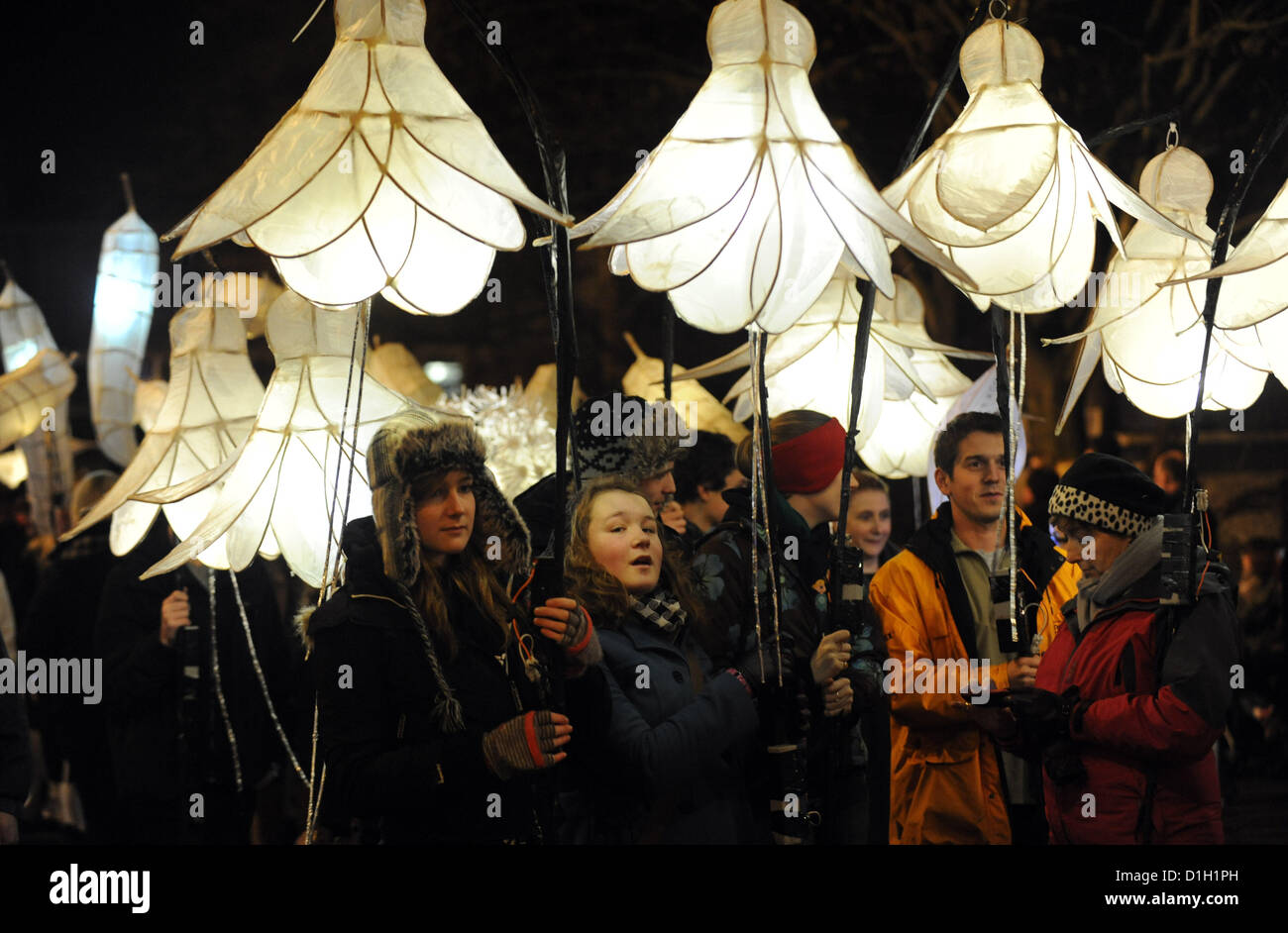 The Burning the Clocks procession to celebrate the winter solstice ...