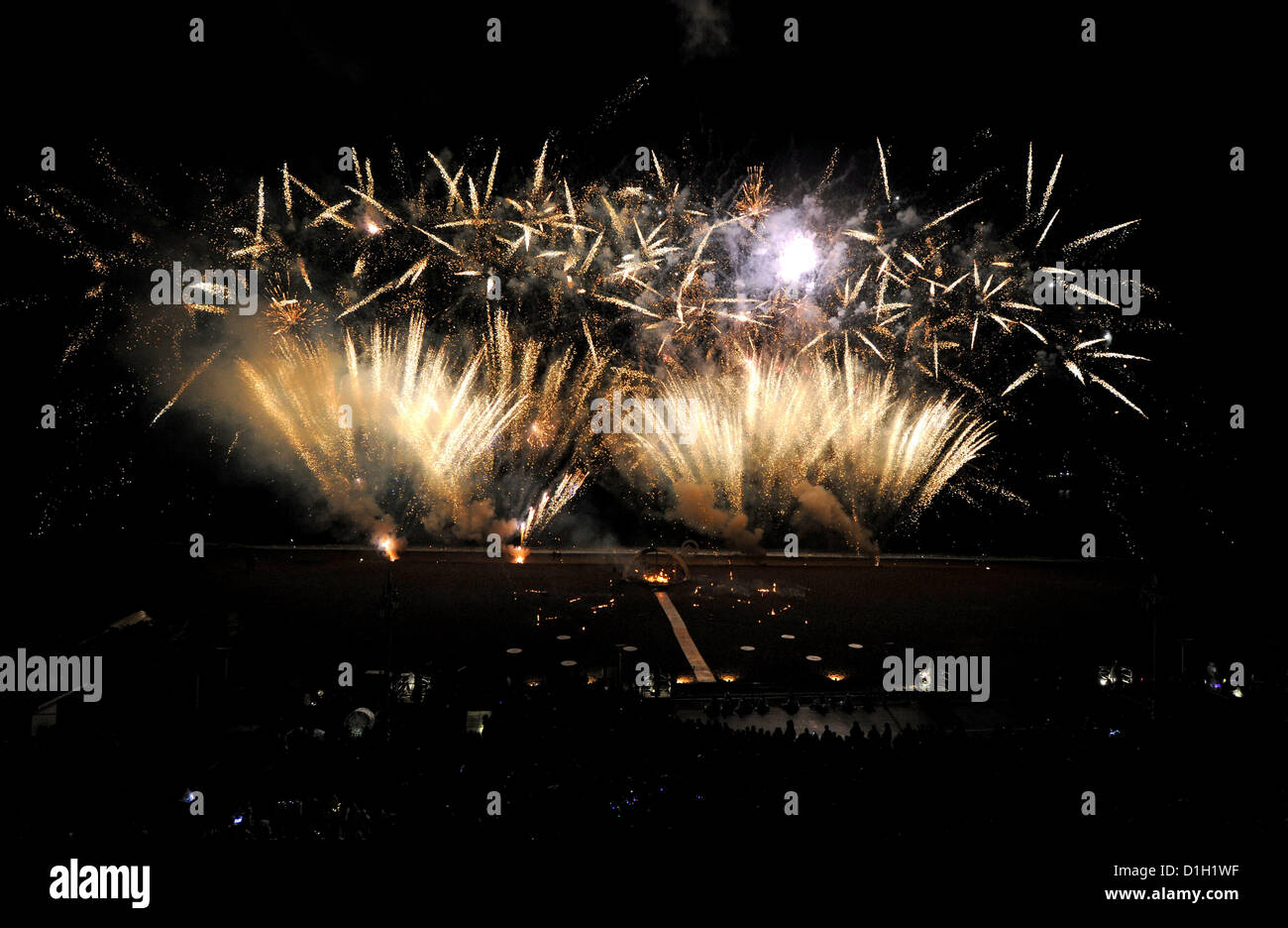 Fireworks on the beach at The Burning the Clocks to celebrate the ...