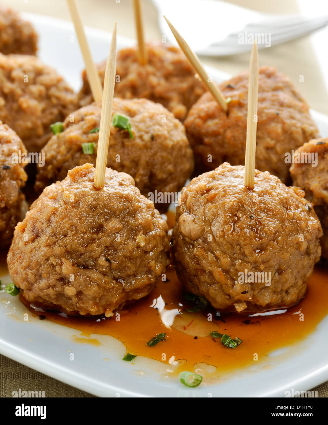 Meatball Appetizers,Close Up Shot Stock Photo - Alamy