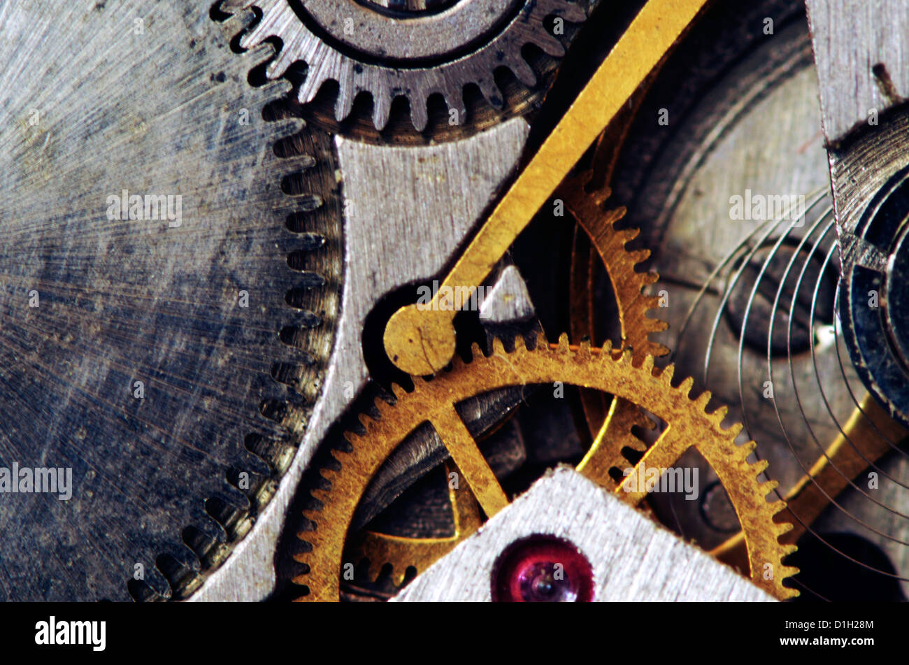 Closeup of old metal clock mechanism Stock Photo - Alamy