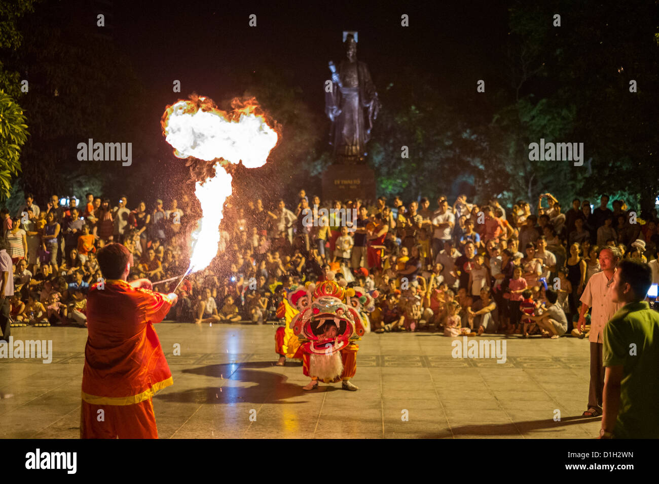 Traditional street entertainment in Hanoi Vietnam. Taken during ...