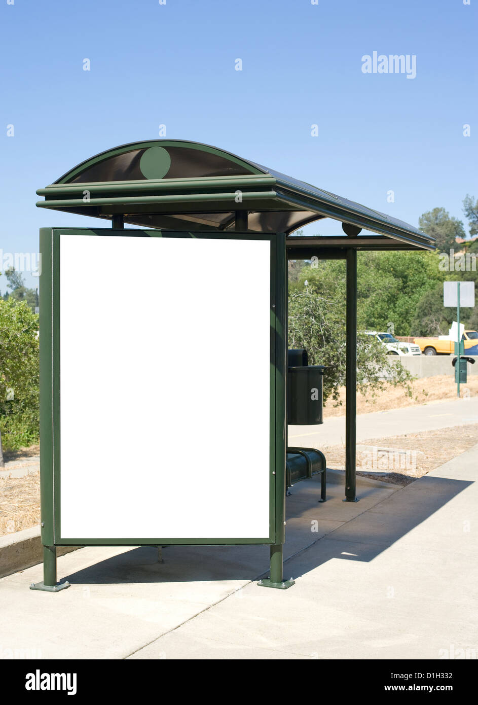 Blank Billboard at a Modern Bus Stop Stock Photo - Alamy
