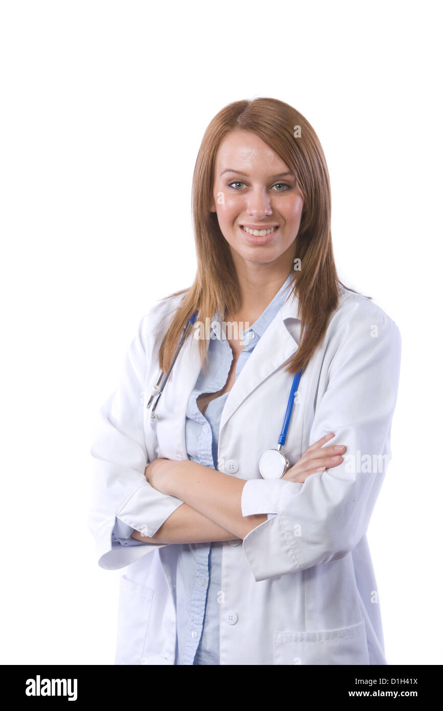 Female doctor isolated on white Stock Photo - Alamy