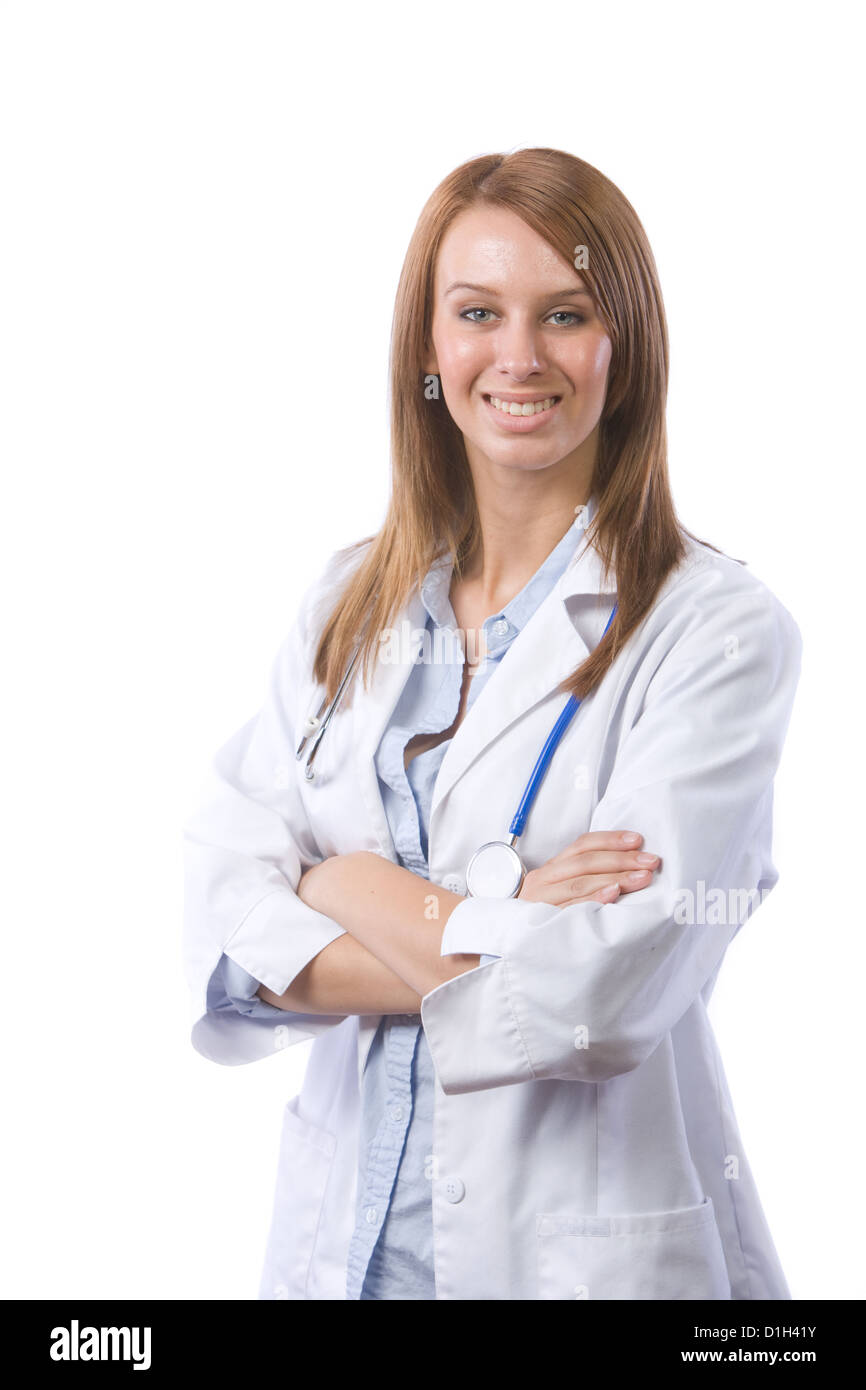 Female doctor isolated on white Stock Photo - Alamy