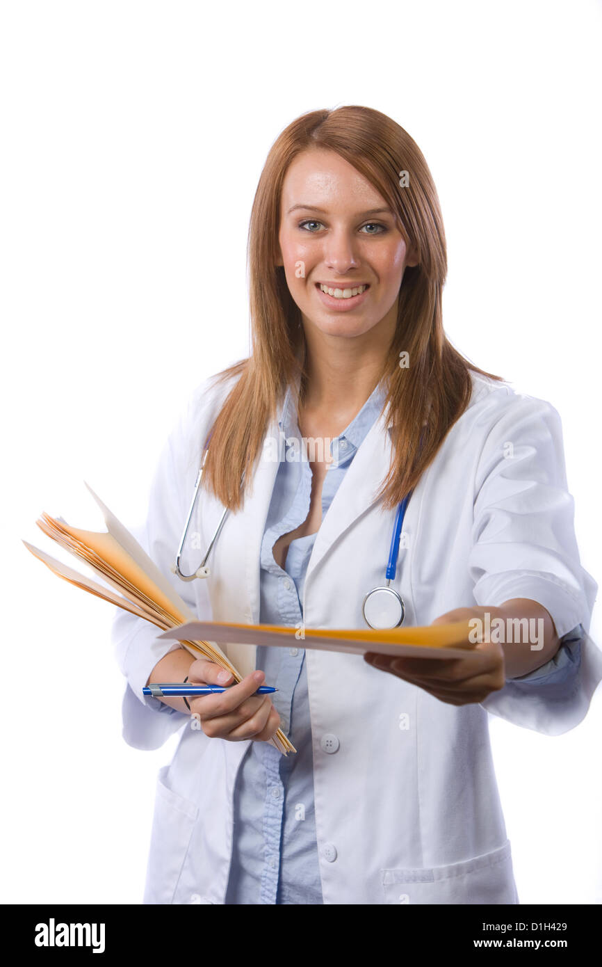 Female doctor isolated on white Stock Photo - Alamy