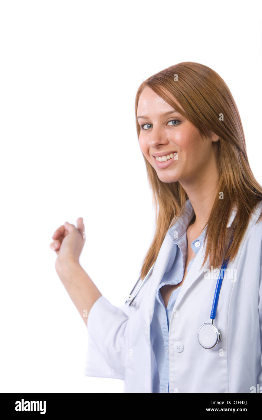 Female doctor isolated on white Stock Photo - Alamy