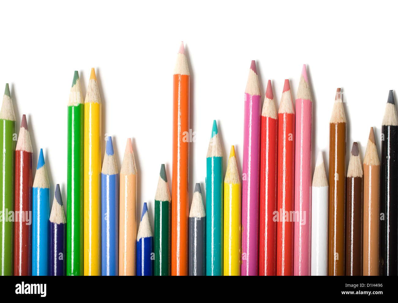 Colored Pencils Isolated on White Stock Photo - Alamy