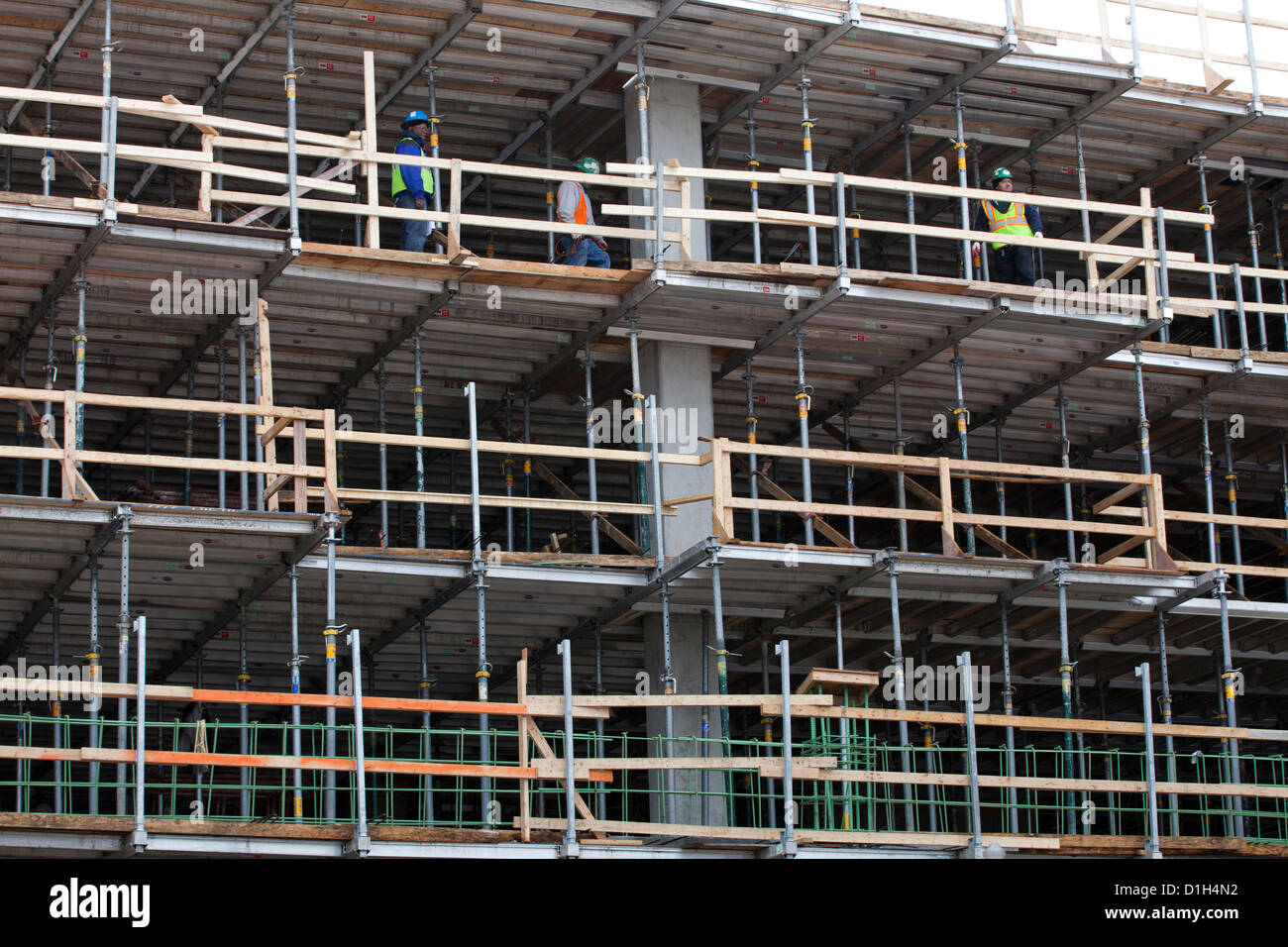 Shoring system used as temporary floor support during building ...