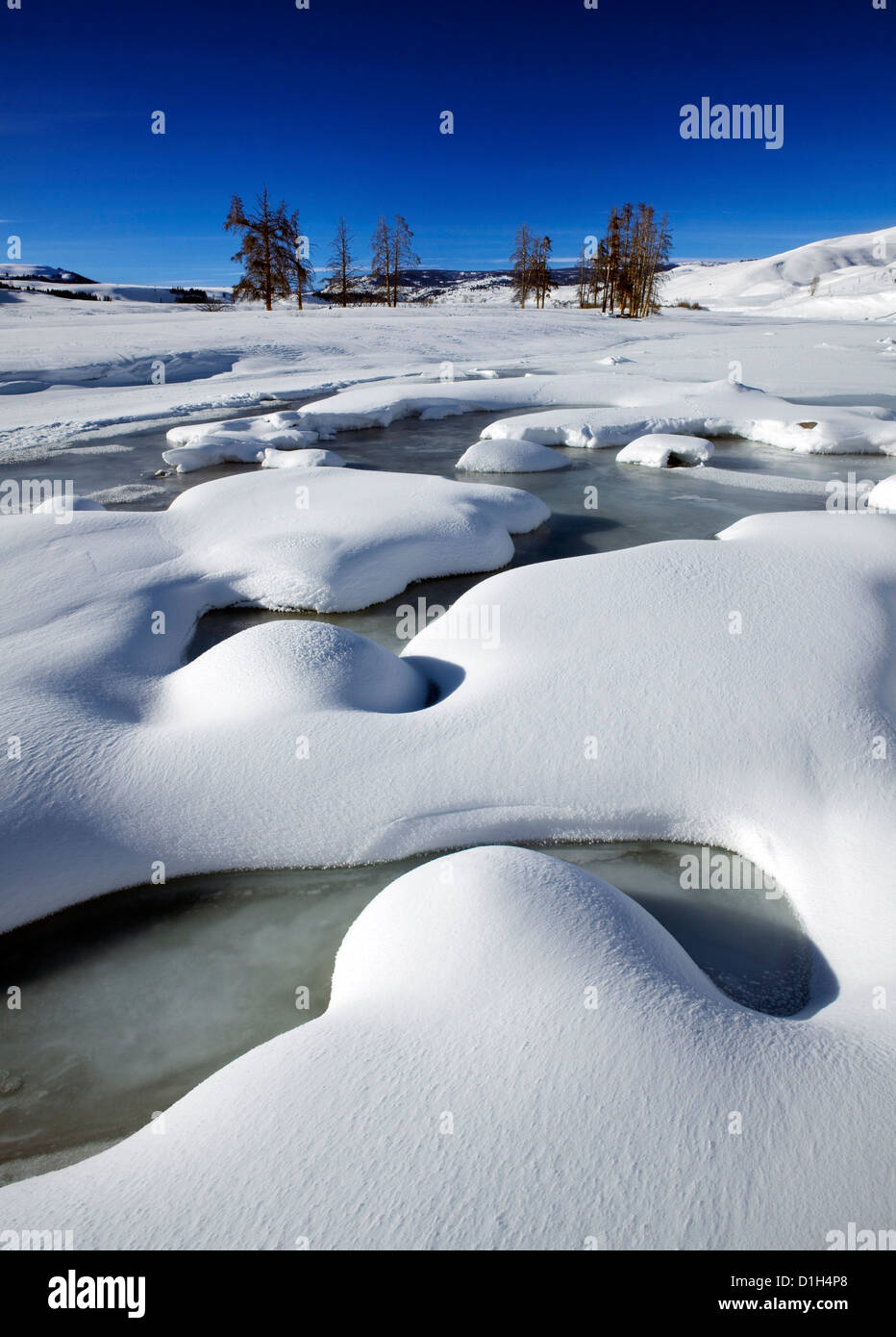 WY00172-00...WYOMING - Frozen Lamar River in the Lamar Valley of ...