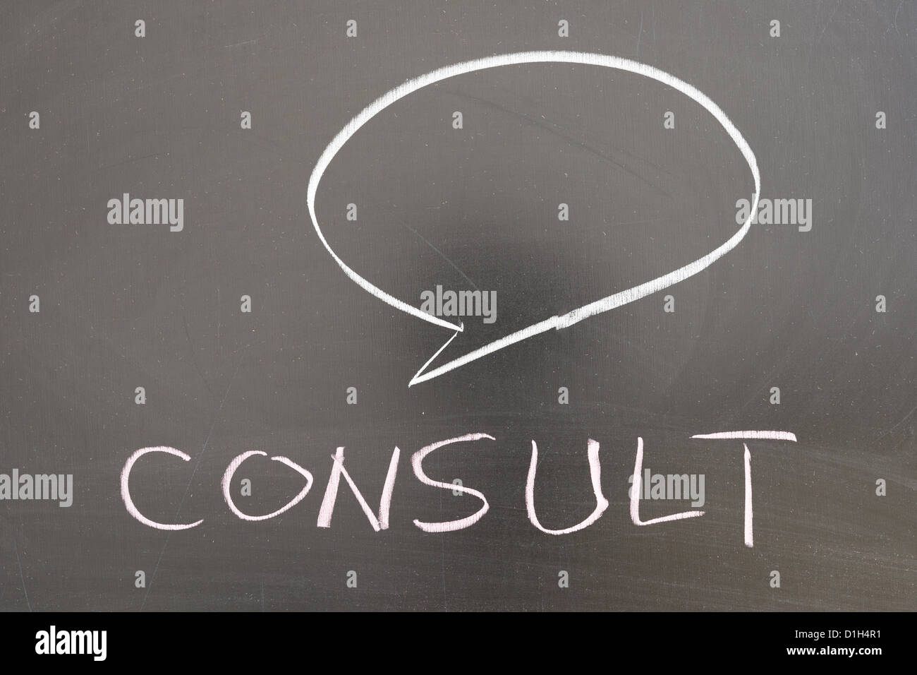 Consult concept drawing on the chalkboard Stock Photo - Alamy