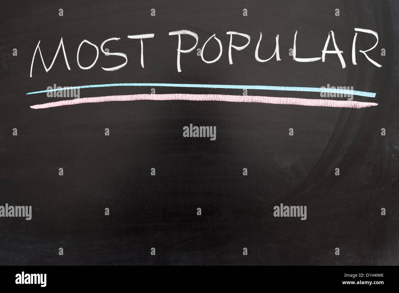 Most popular list drawn on the blackboard Stock Photo - Alamy
