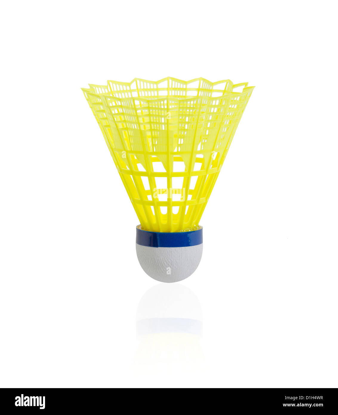 Yellow badminton on white background Stock Photo - Alamy