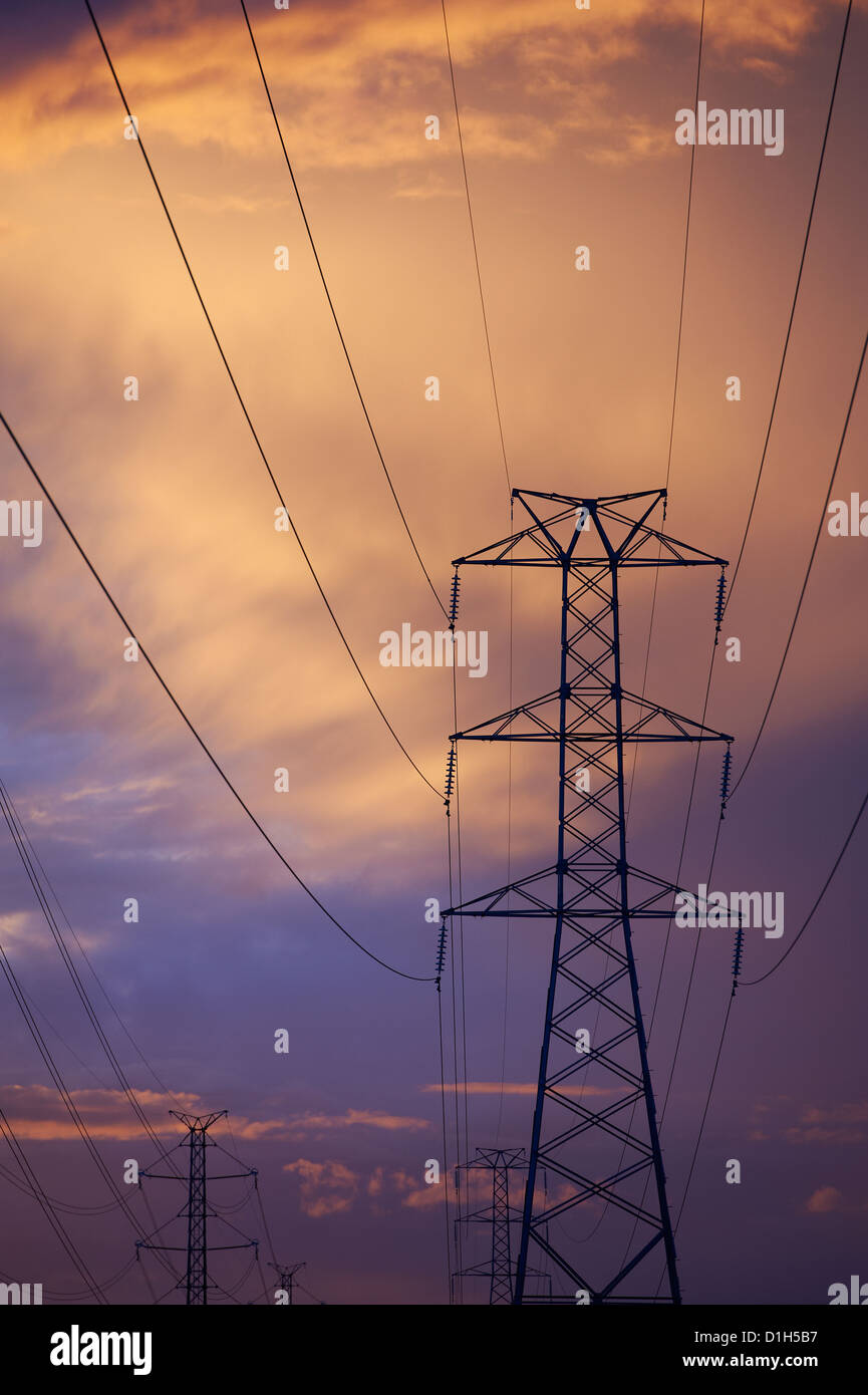Pylons clouds sky sunset sunrise hi-res stock photography and images ...