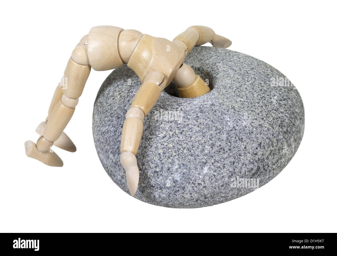 Burying head in rock to hide from things - path included Stock Photo ...
