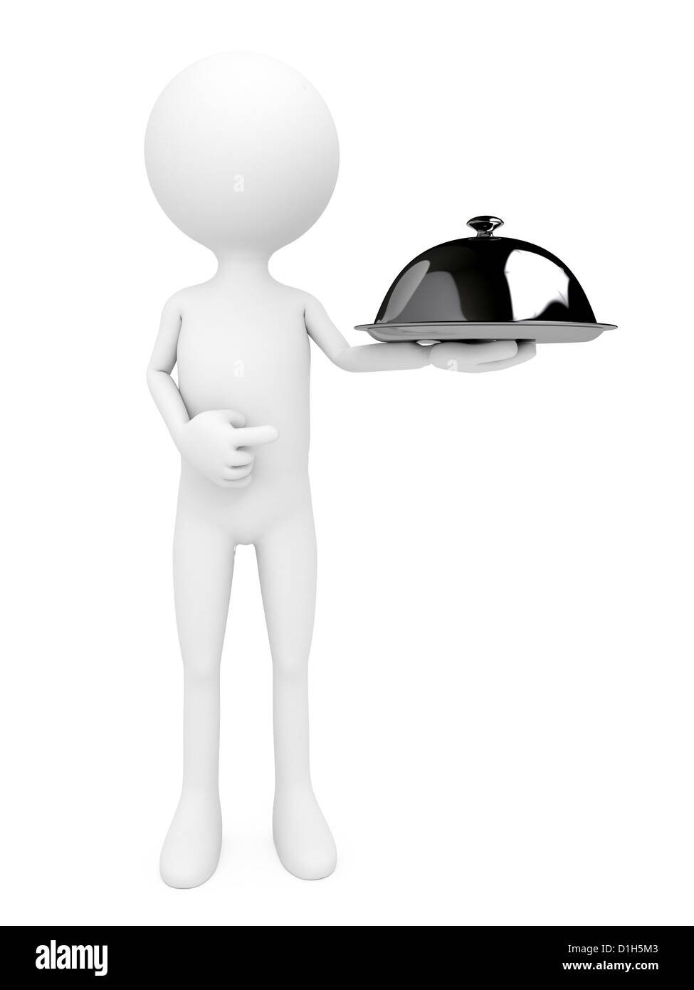 Chef with a cloche, on white Stock Photo - Alamy