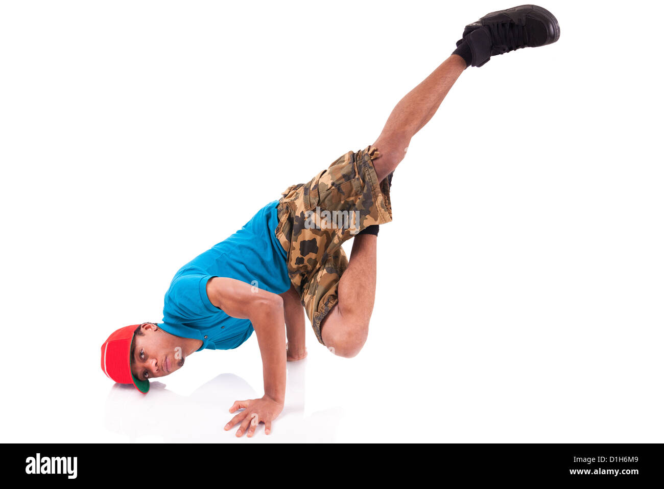 African dancer breakdance isolated over white background Stock Photo ...