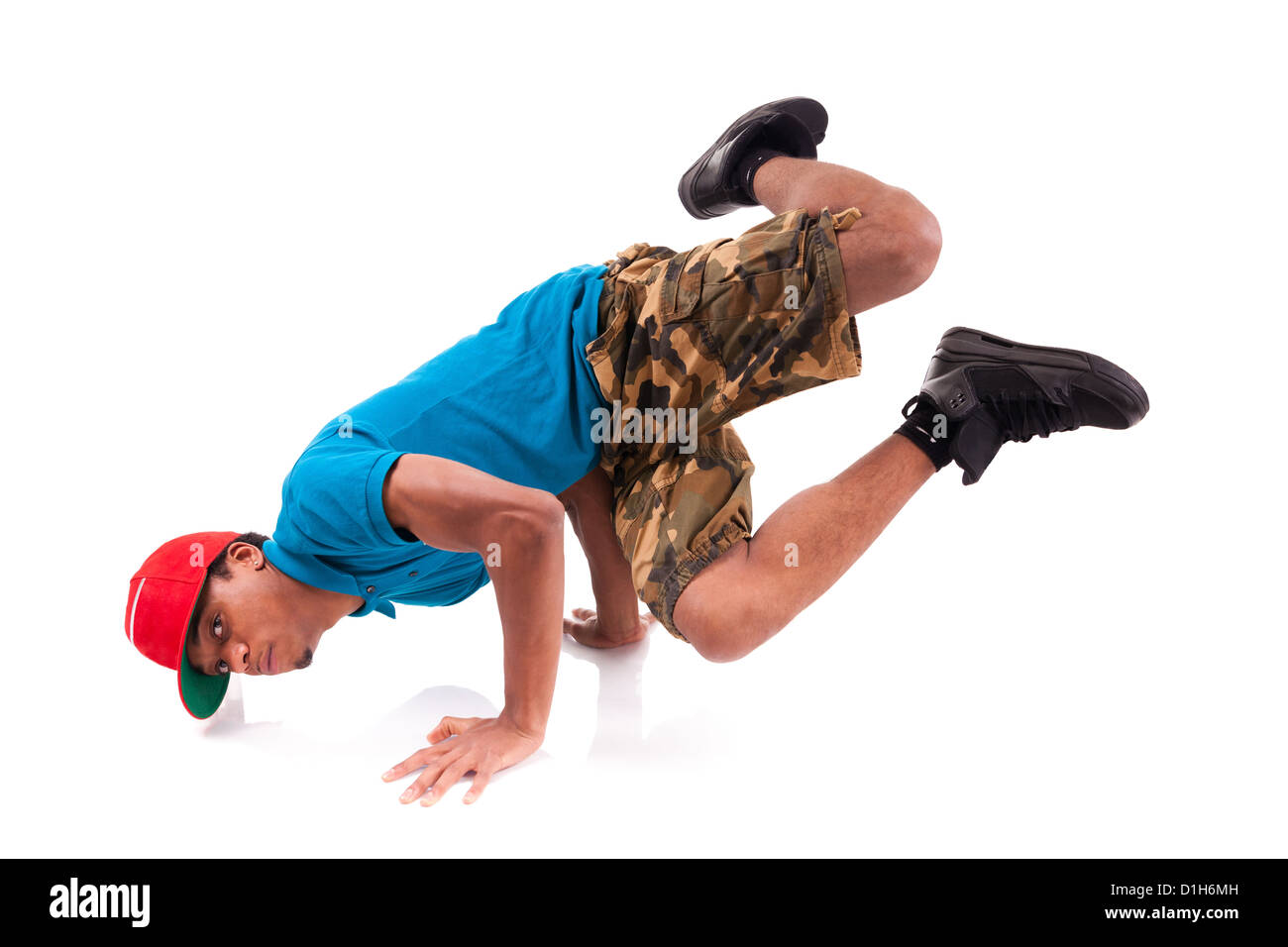 African dancer breakdance isolated over white background Stock Photo ...