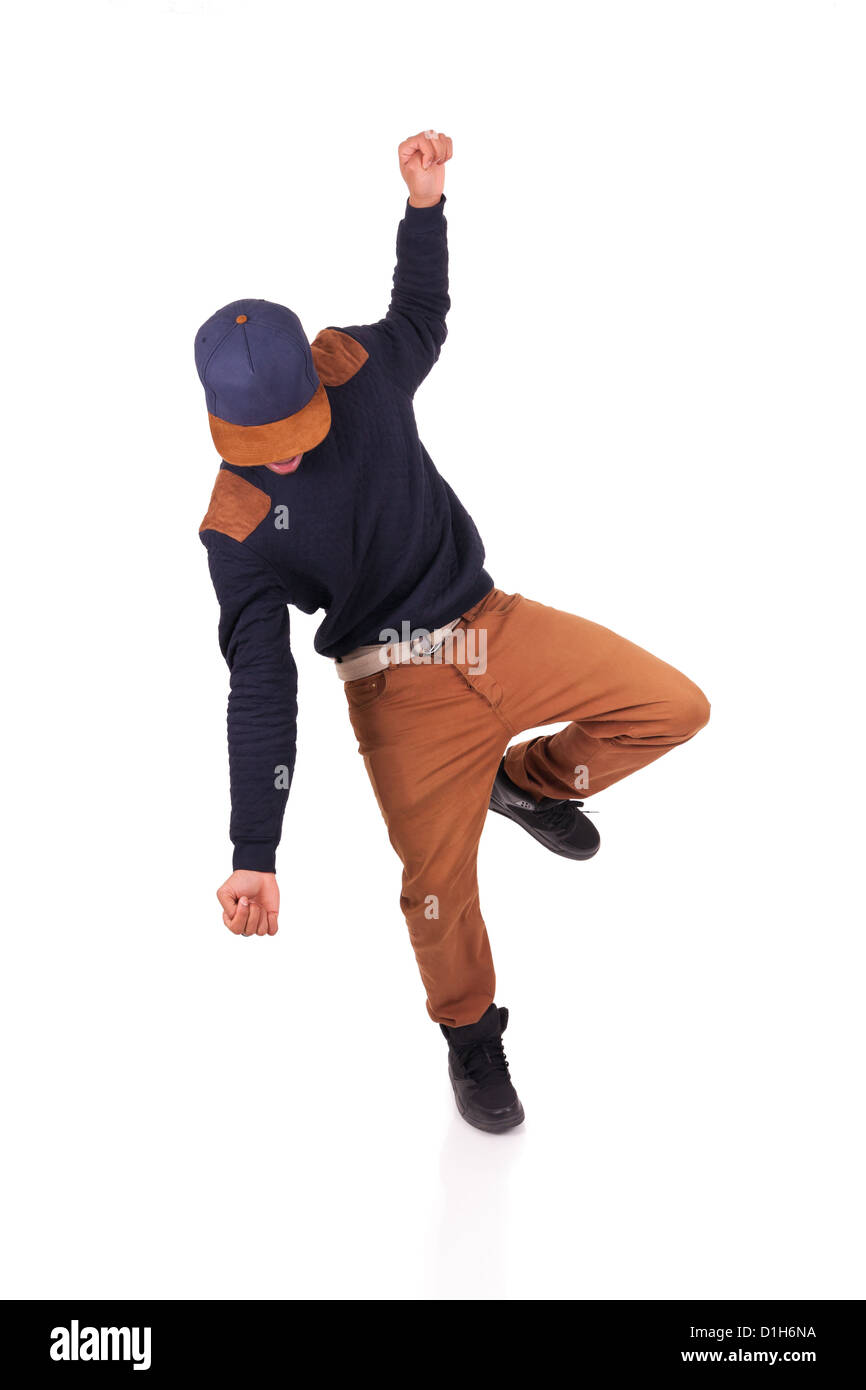 African dancer breakdance isolated over white background Stock Photo ...