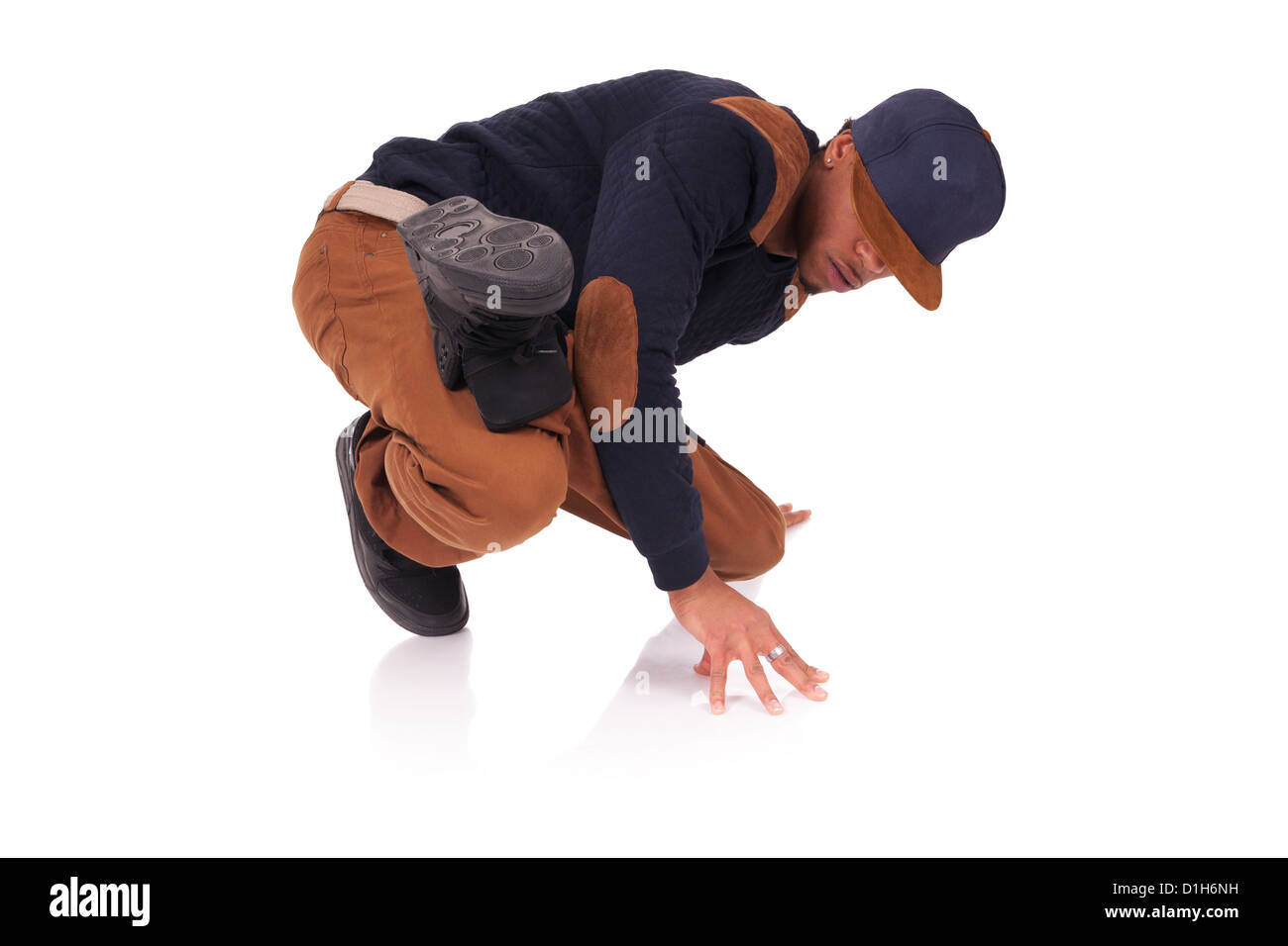 African dancer breakdance isolated over white background Stock Photo ...