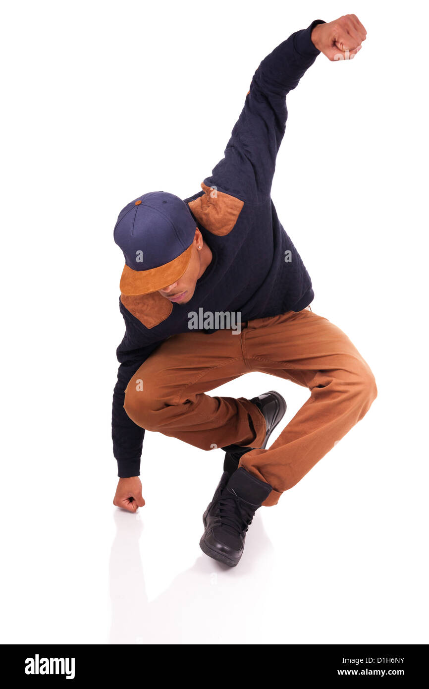 African dancer breakdance isolated over white background Stock Photo ...