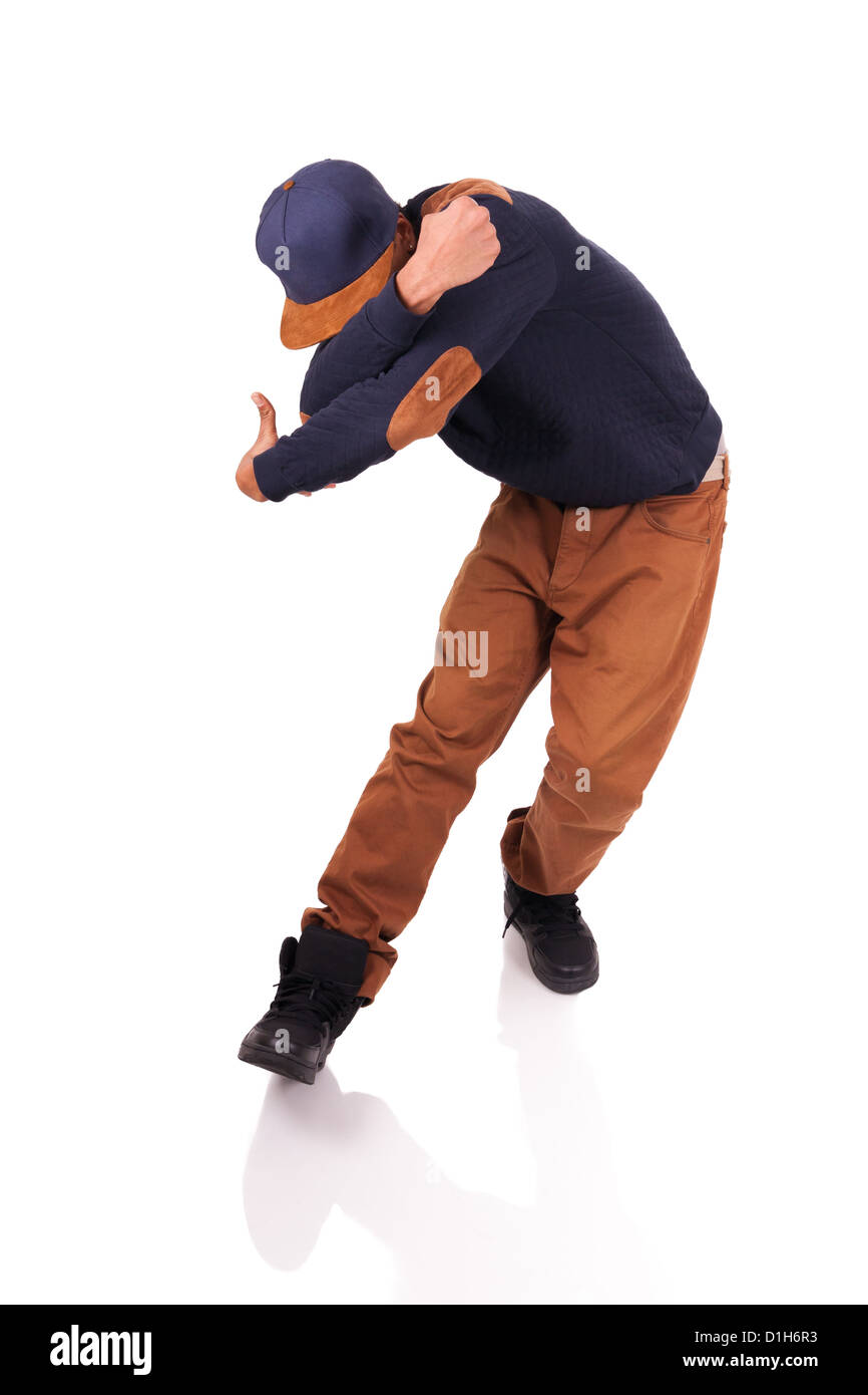 African dancer breakdance isolated over white background Stock Photo ...