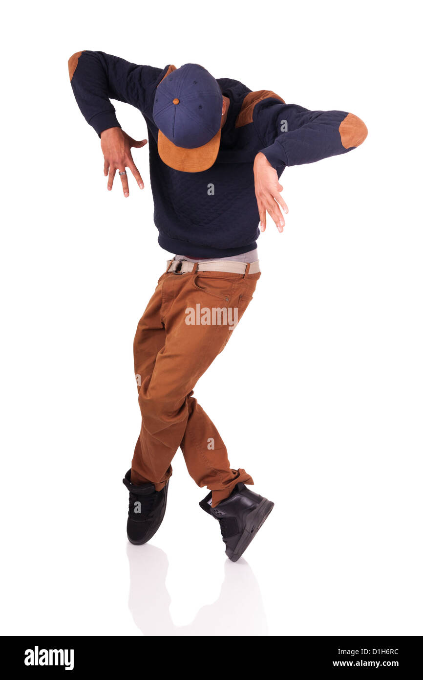 African dancer breakdance isolated over white background Stock Photo ...