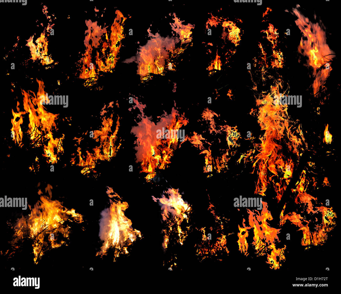 Fire templates isolated on black Stock Photo - Alamy